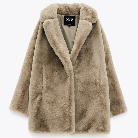 Zara | Jackets & Coats | Zara Faux Fur Coat Teddy Peacoat | Poshmark